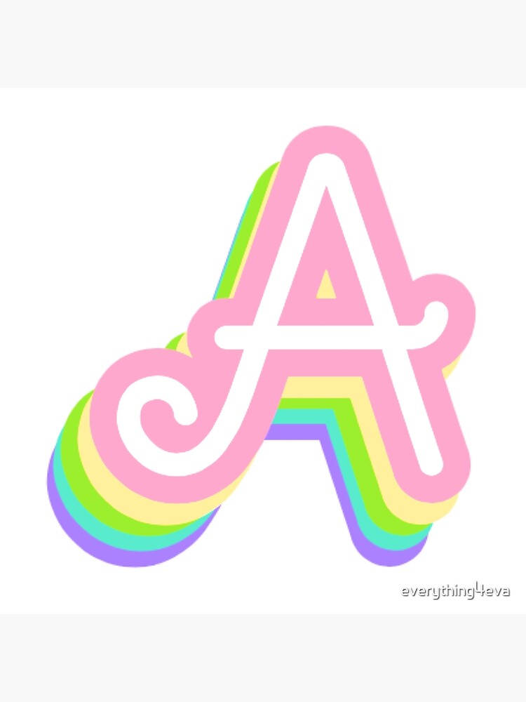 "Funky Pastel Rainbow Letter A" Poster for Sale by everything4eva ...