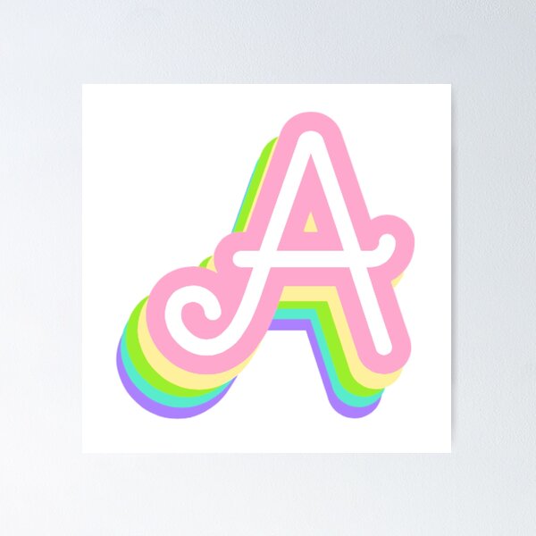 "Funky Pastel Rainbow Letter A" Poster for Sale by everything4eva ...