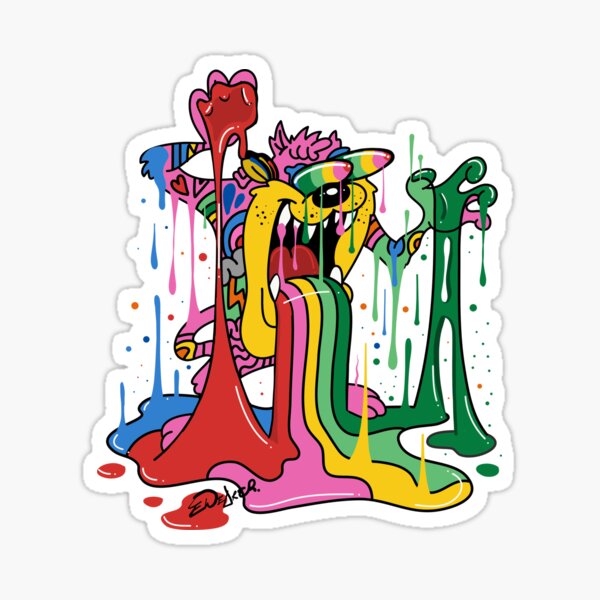 "Trippy Tazz Devil Cat Cartoon " Sticker for Sale by Sarahwearer ...