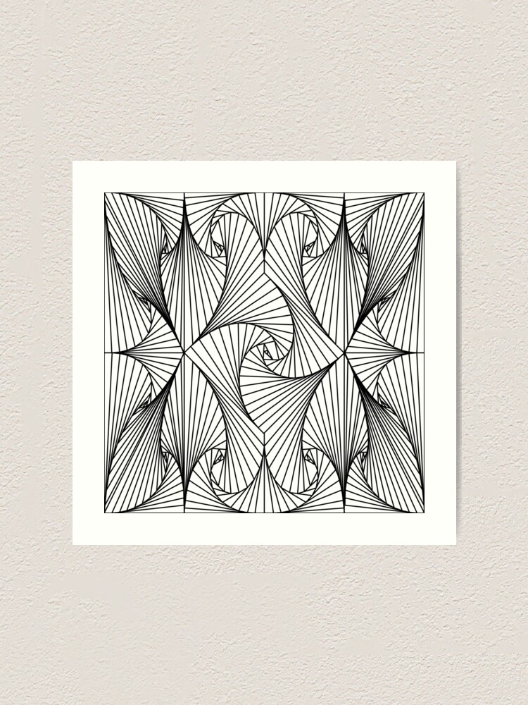 "Zentangle optical illusion pattern in black" Art Print for Sale by ...