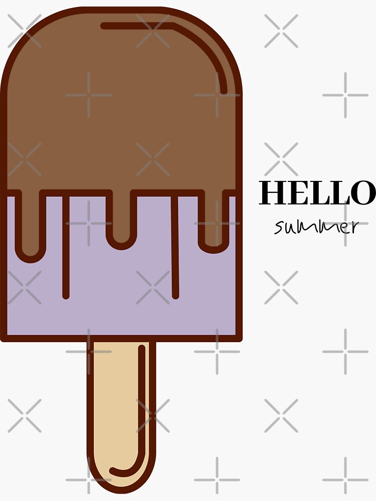 "Hello summer - ice cream" Sticker by AestheticLine | Redbubble