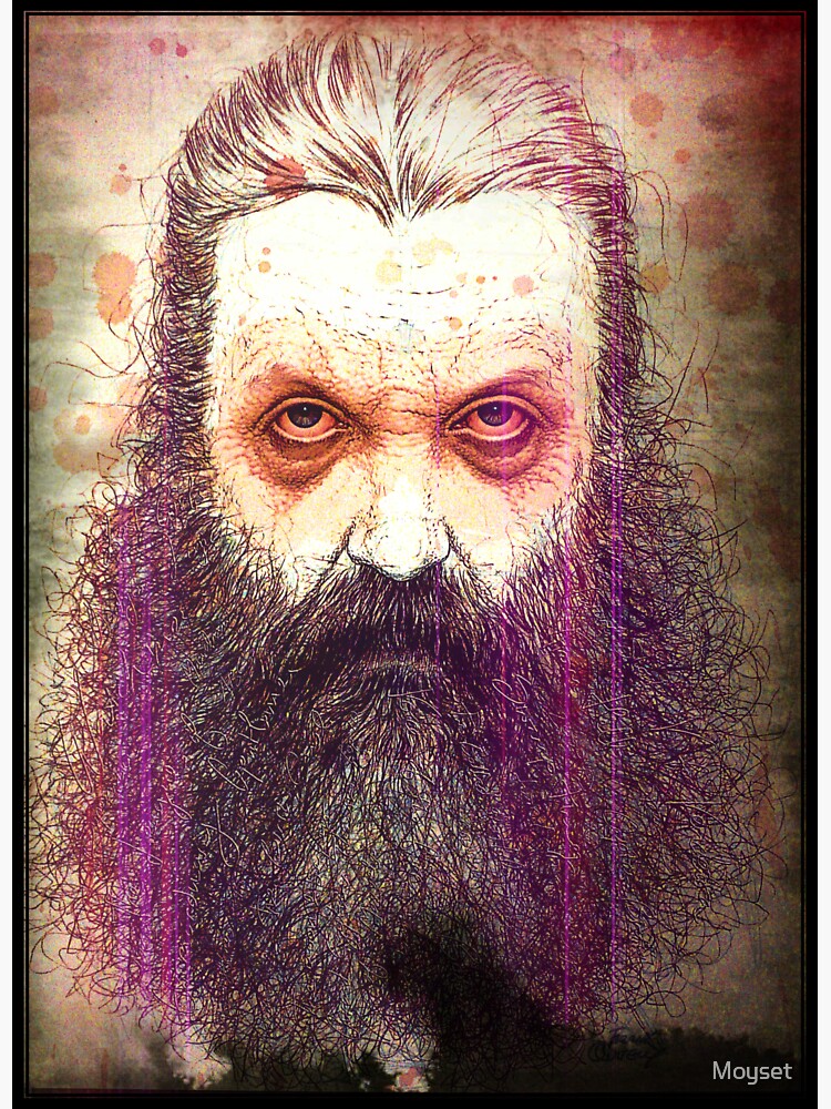 "Alan Moore (original drawing by Loz Pycock)" Sticker by Moyset | Redbubble