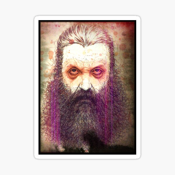 "Alan Moore (original drawing by Loz Pycock)" Sticker by Moyset | Redbubble
