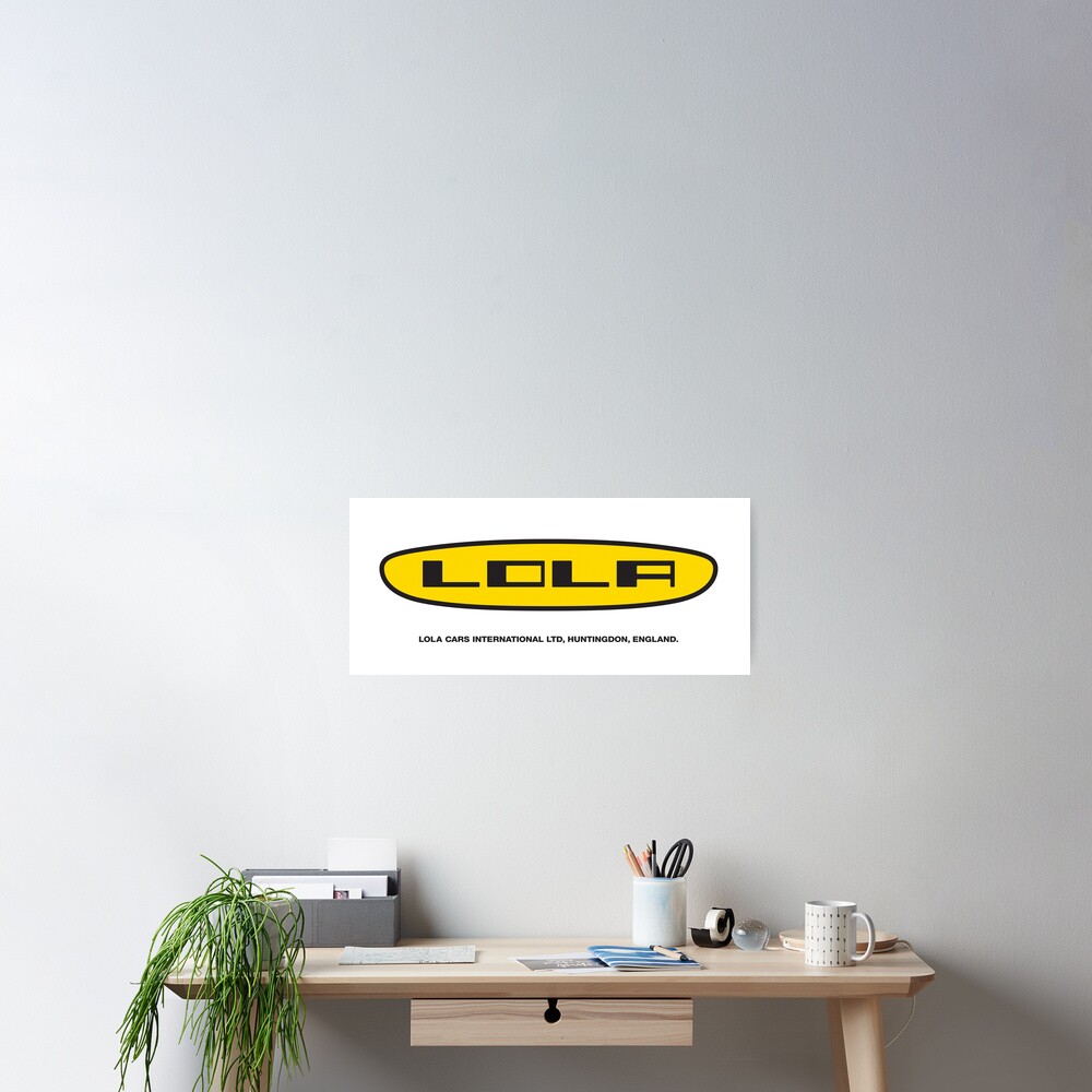 "Lola Racing cars 1960's logo - with original factory address " Poster ...