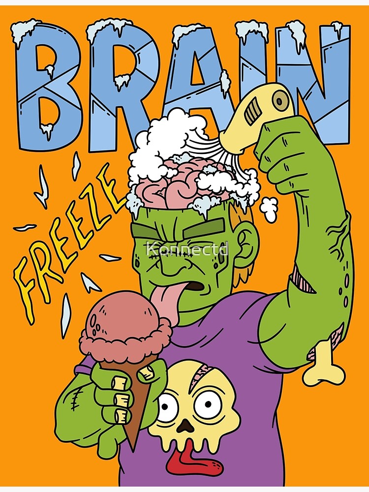 "Zombie Brain Freeze" Poster by Konnectd | Redbubble