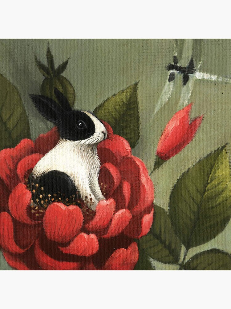 Pegatina «Flor Conejo Conejito Gracioso Amante de los animales ...