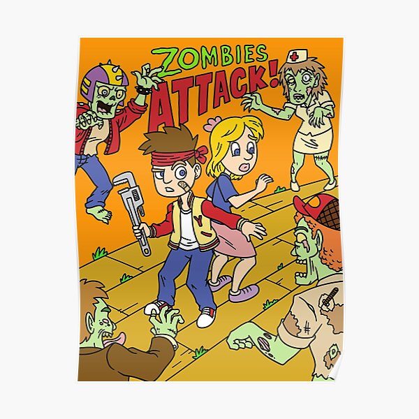 "Zombie Attack" Poster by Konnectd | Redbubble