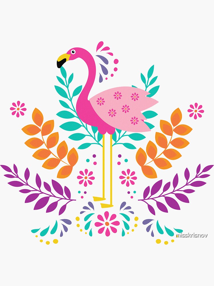"Aesthetic Tropical Pink Flamingo" Sticker by misskrisnov | Redbubble