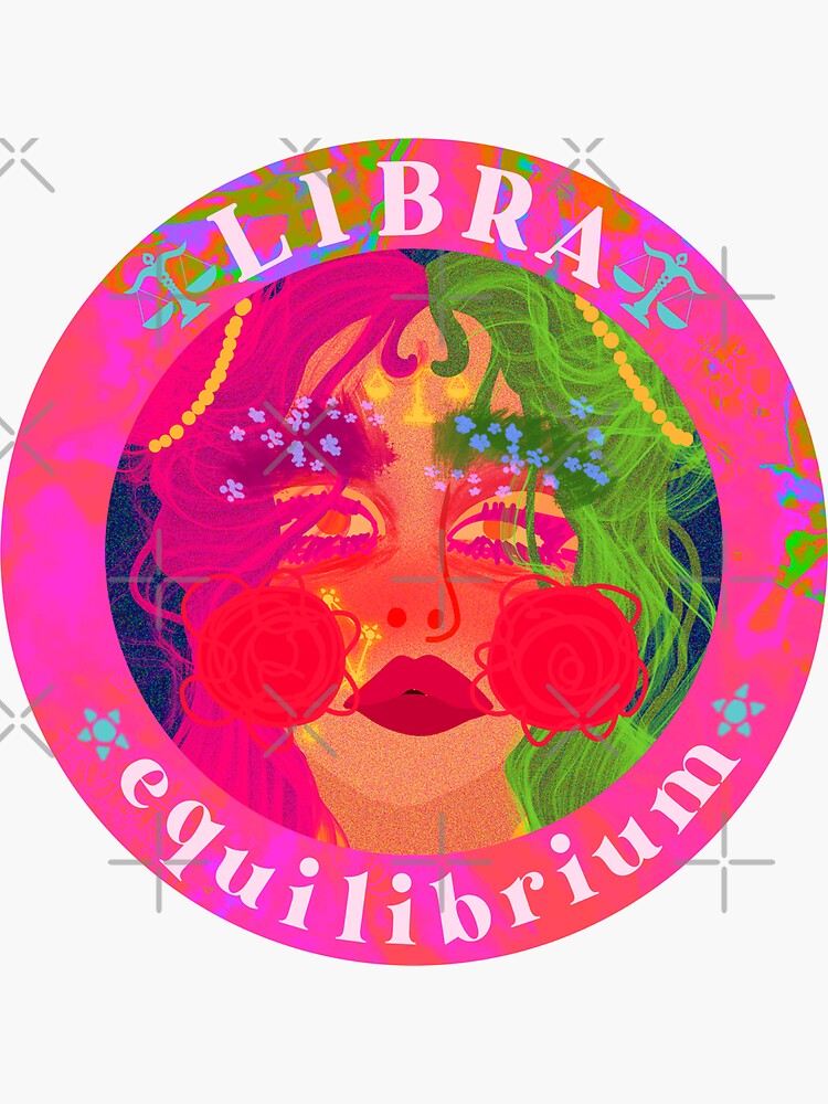 "Libra Sticker: Equilibrium" Sticker for Sale by TheMoodyMimo | Redbubble