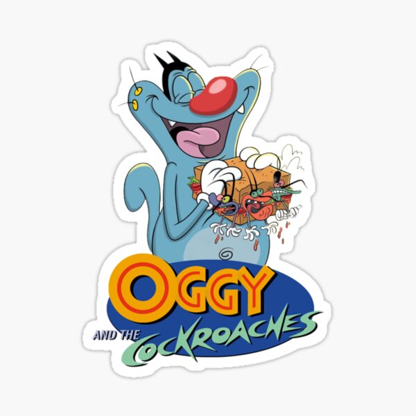 "Oggy and the cockroaches " Sticker by shining-art | Redbubble