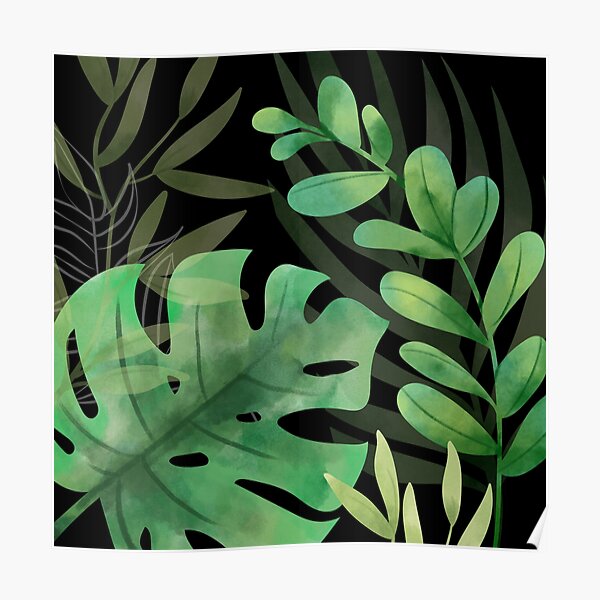 "Green Oasis_Black Background" Poster by leBoosh-Designs | Redbubble