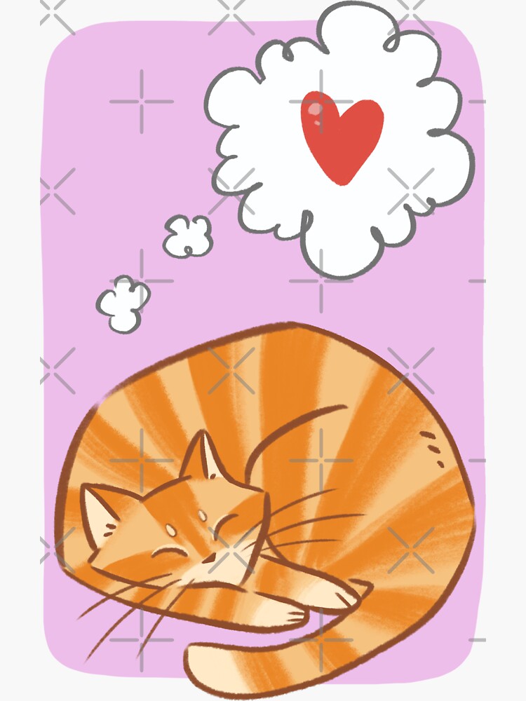 "Sweet Dreams Kitty" Sticker for Sale by kattvalk | Redbubble