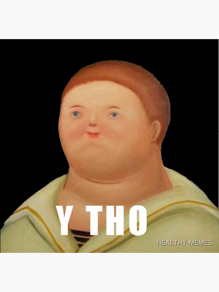 Pegatina «Y THO por qué, aunque divertido meme, pintura al óleo clásica ...