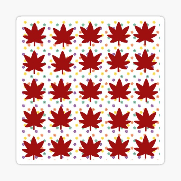 "Red weed leaf" Sticker for Sale by pushpamp | Redbubble