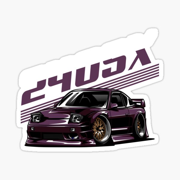 "Nissan 240sx Cartoon" Sticker for Sale by w1gger | Redbubble