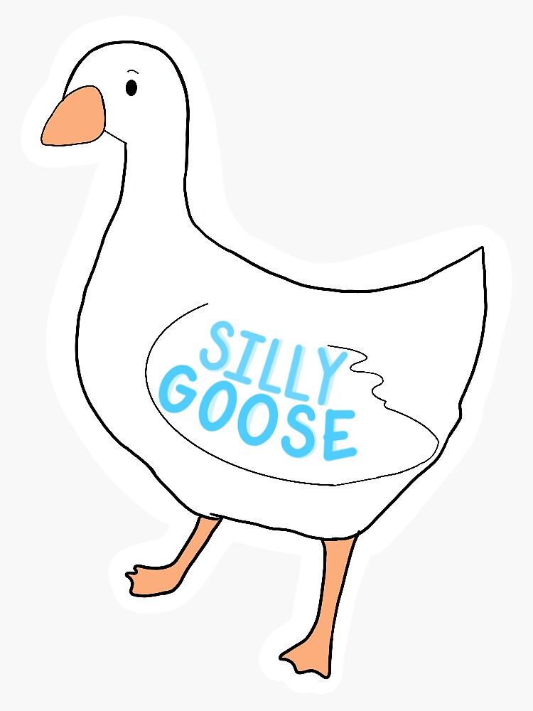 "SillyGoose sticker" Sticker for Sale by vivienhudec | Redbubble