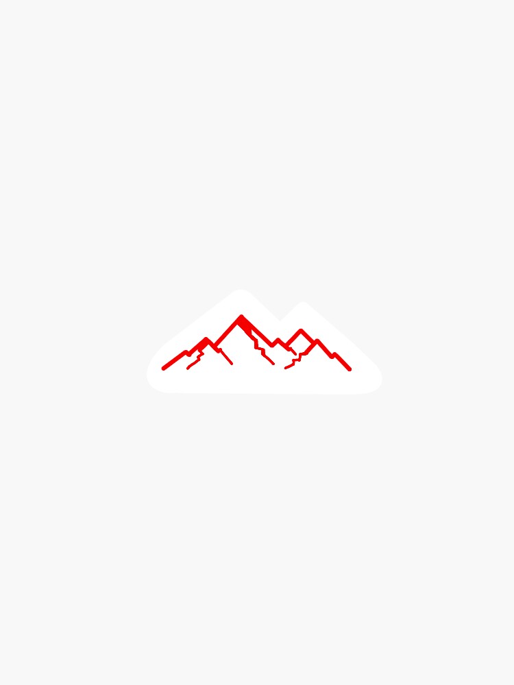 "Red Mountain Outline" Sticker for Sale by Aubrey Jensen | Redbubble