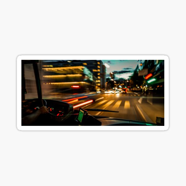 "Speeding Bus at Rush Hour" Sticker by Butters-photos | Redbubble