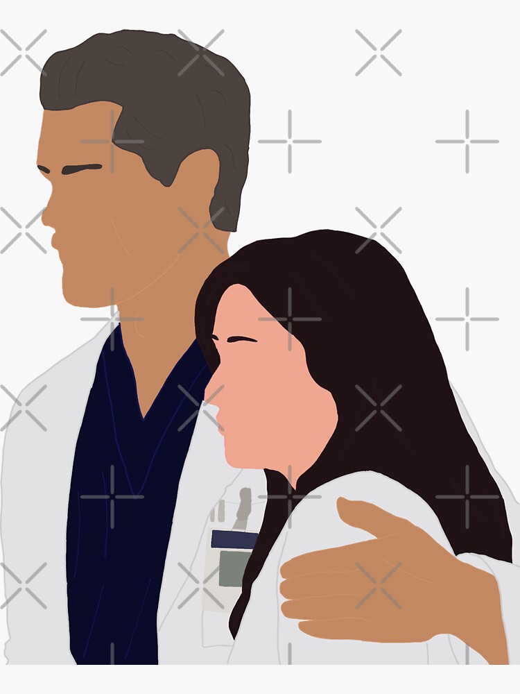 "mark sloan & lexie grey" Sticker for Sale by TheShowsAddict | Redbubble