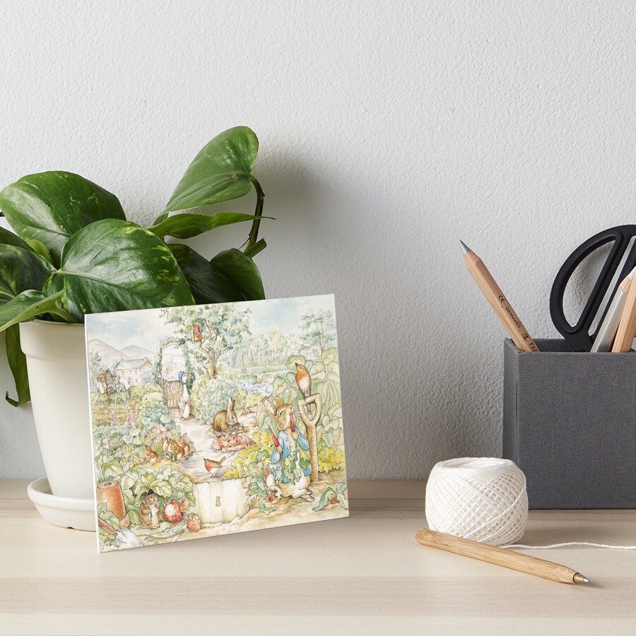 "Peter Rabbit - Beatrix Potter Garden Illustration" Art Board Print for ...