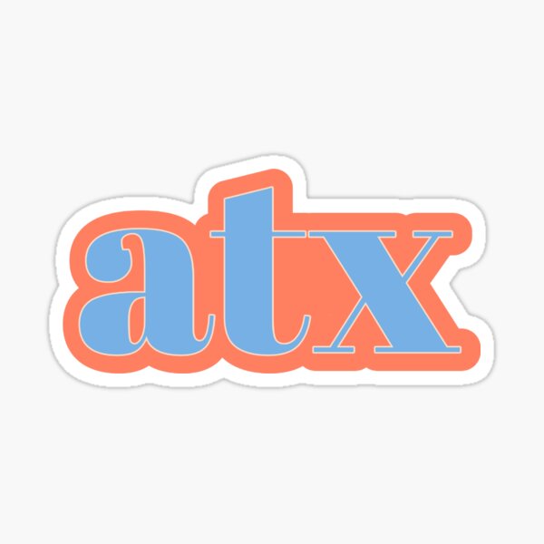 "atx blue and orange" Sticker for Sale by abbywalk | Redbubble