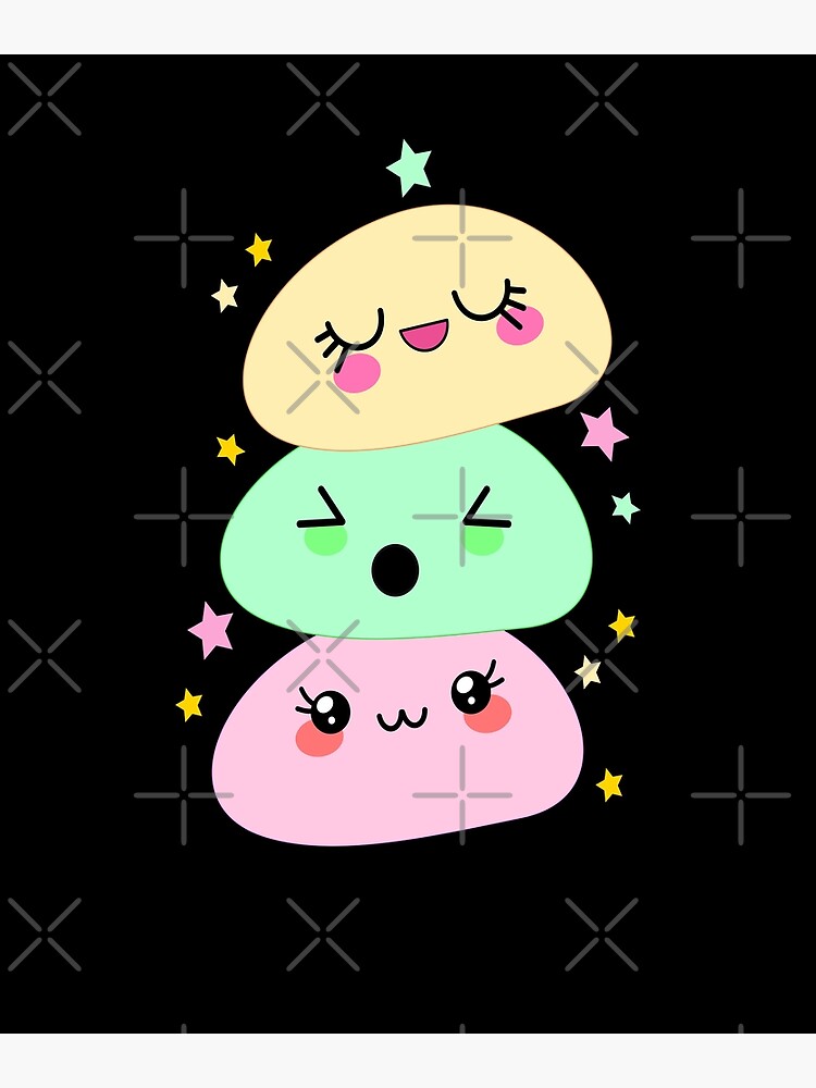 "Cute Kawaii Mochi Stack" Poster for Sale by jpjournals | Redbubble