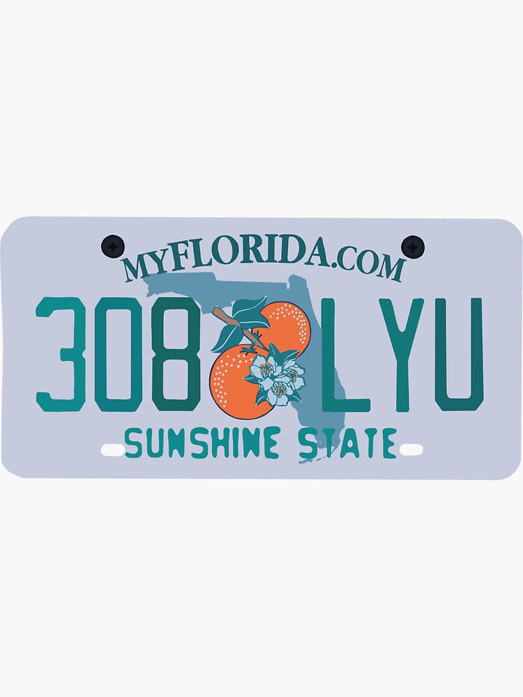 "Florida License Plate " Sticker for Sale by kennaroberts | Redbubble