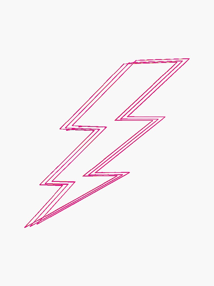 "pink lighting bolt neon light layered vsco sticker" Sticker for Sale ...