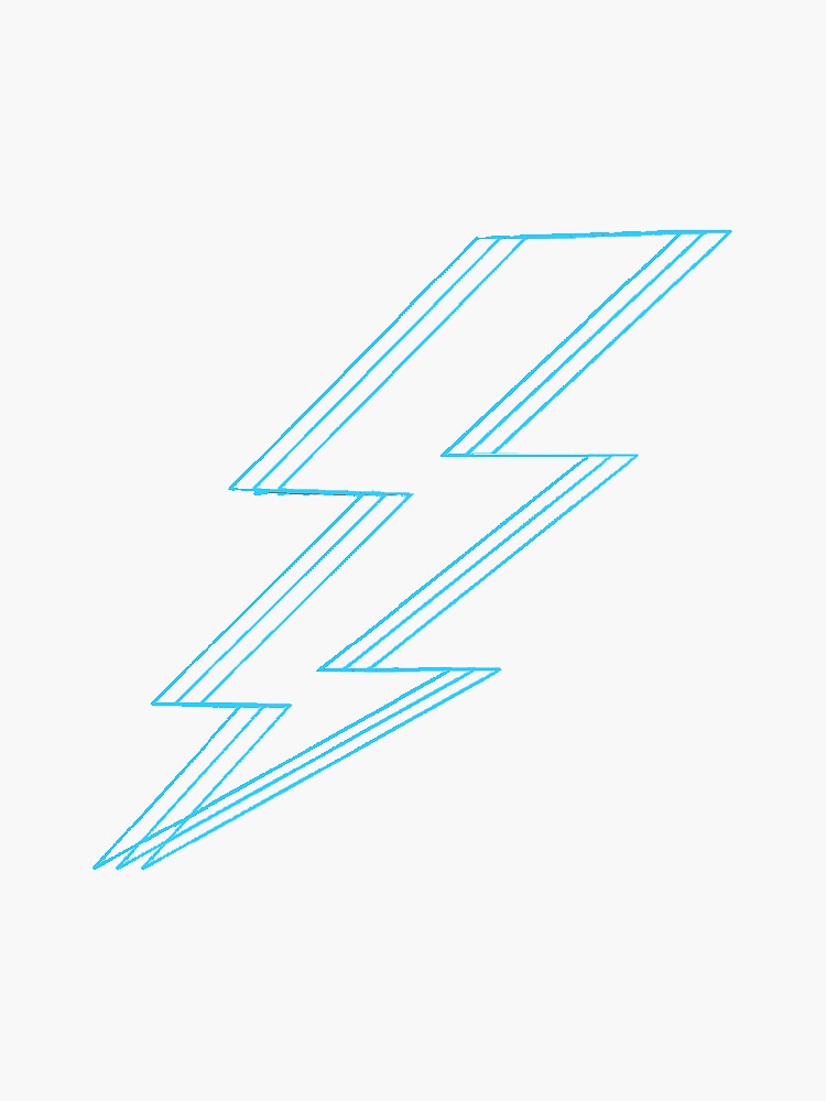 "blue lighting bolt layered neon vsco indie sticker" Sticker for Sale ...