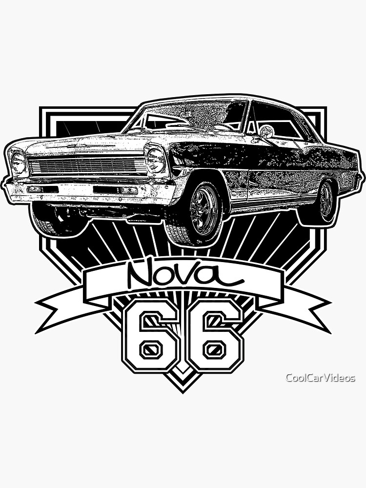 "1966 Nova" Sticker for Sale by CoolCarVideos | Redbubble