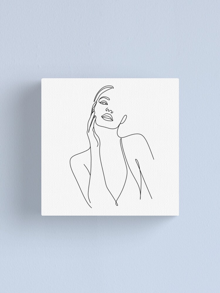 Lienzo « Minimal Line Art Woman Face Ii Lámina De Nadja Dibujos De