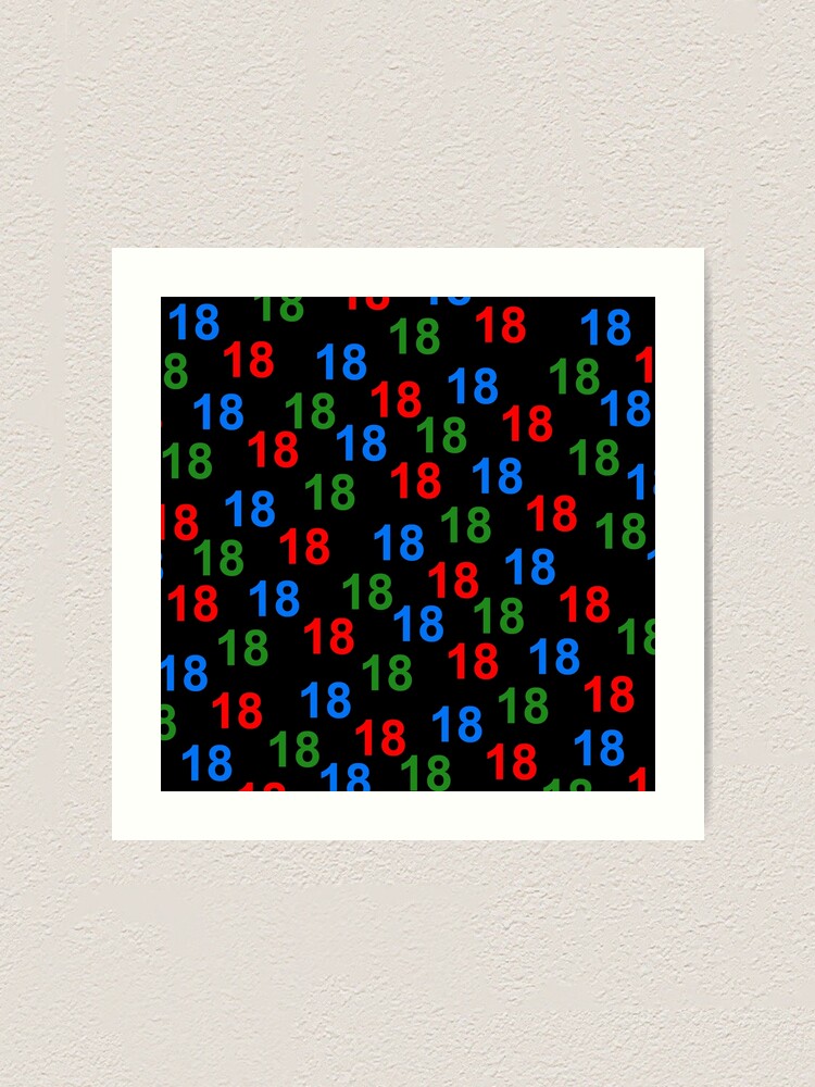 "colorful number design 18, gift 18, birthday 18" Art Print for Sale by ...