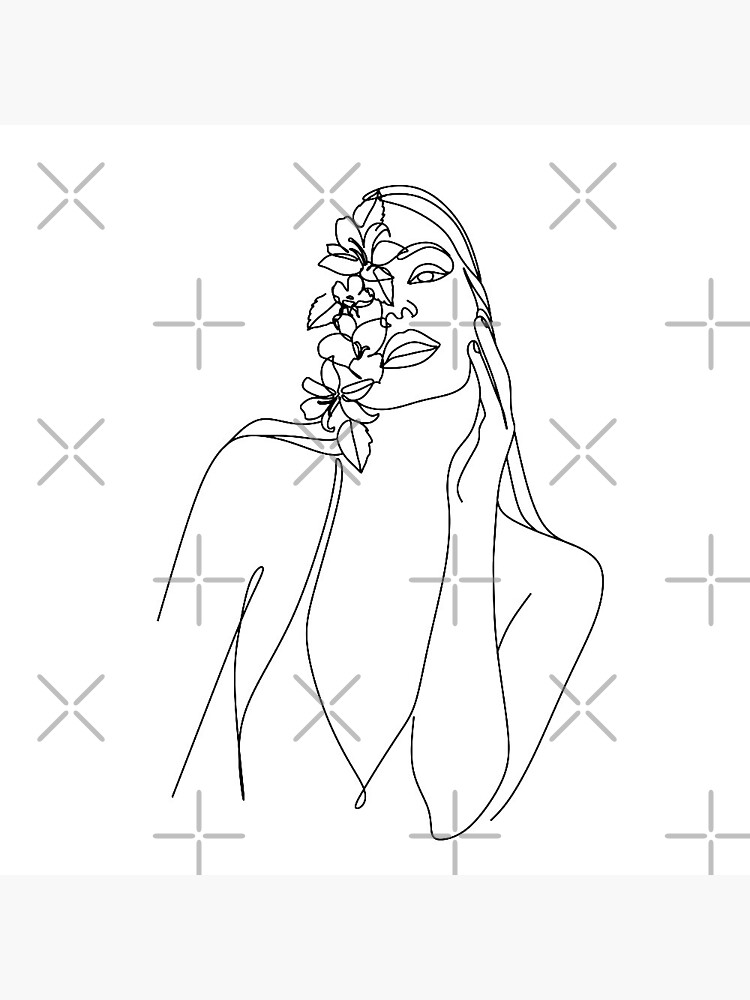Minimal Line Art Woman Face Ii Art Print By Nadja Line Art Drawings