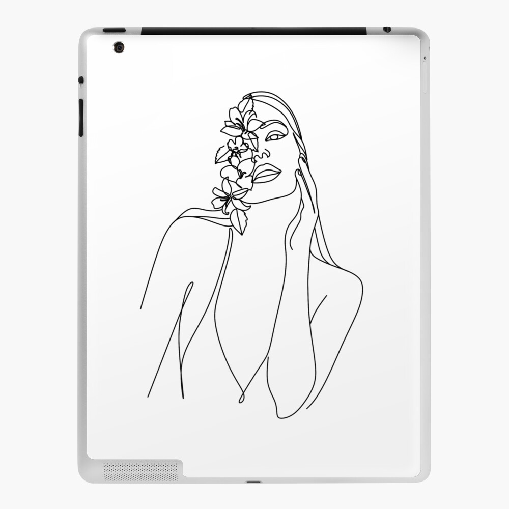 Funda Y Vinilo Para Ipad «minimal Line Art Woman Face Ii Lámina De