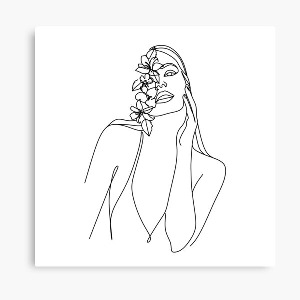 Impression Sur Toile « Minimal Line Art Woman Face Ii Art Print Par