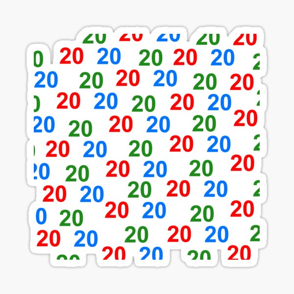 "colorful number pattern 20, birthday 20, give 20" Sticker by Kirei ...