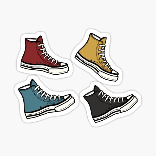 "High Top Shoe Sticker Set" Sticker for Sale by EliseKiszla | Redbubble