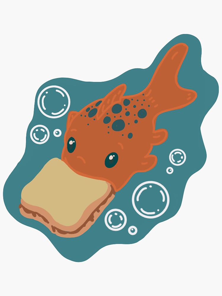 "Pudge the fish" Sticker by Amberrlynn-art | Redbubble