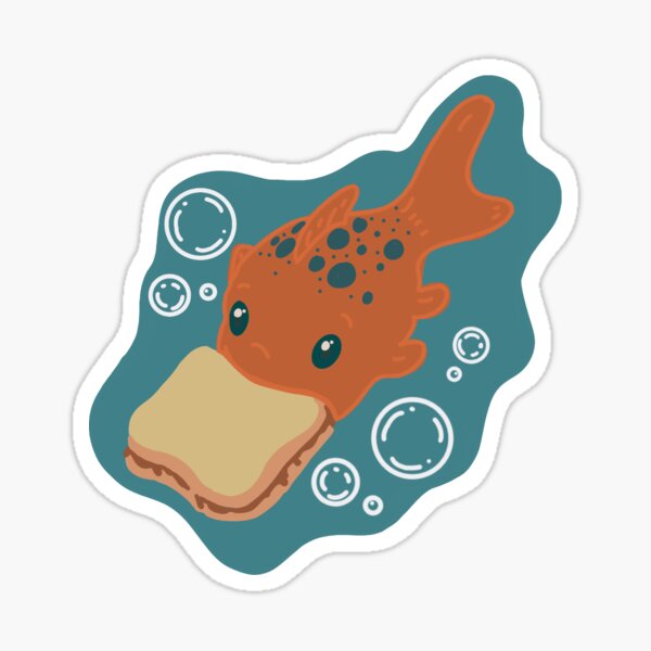 "Pudge the fish" Sticker by Amberrlynn-art | Redbubble