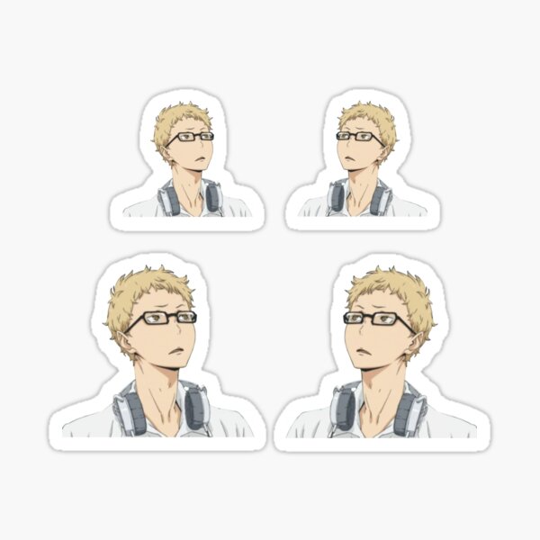 "Tsukishima 4 Pack (Haikyuu)" Sticker by AngeliaArtz | Redbubble