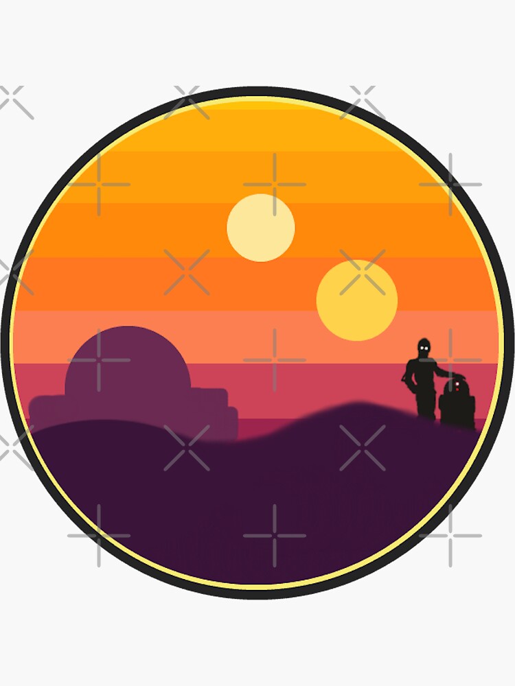 "tatooine sunset" Sticker for Sale by harrypotter394 | Redbubble