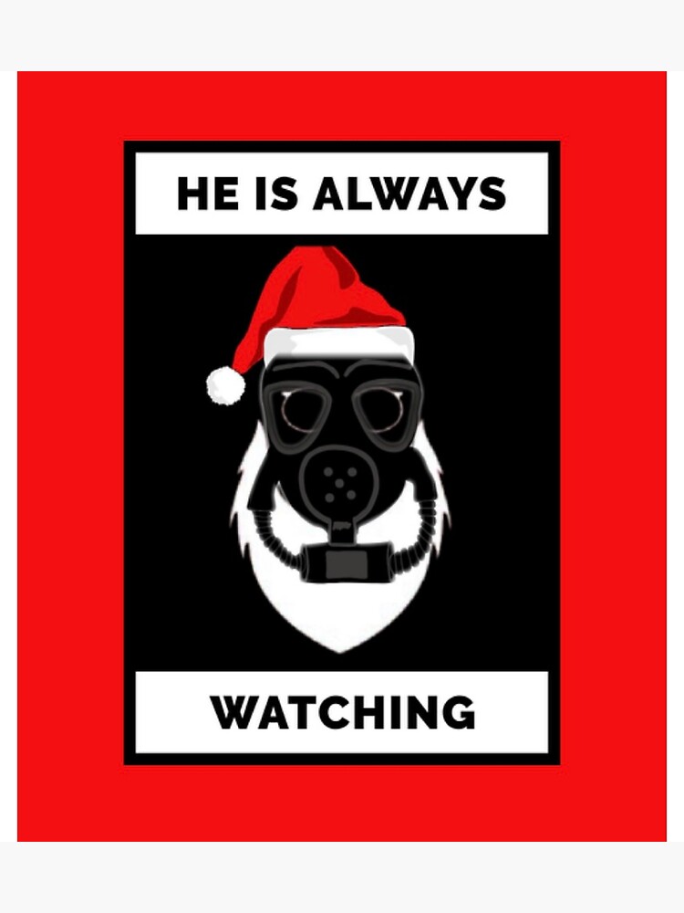 "Santa wearing gas mask " Photographic Print by GlowUpToday | Redbubble