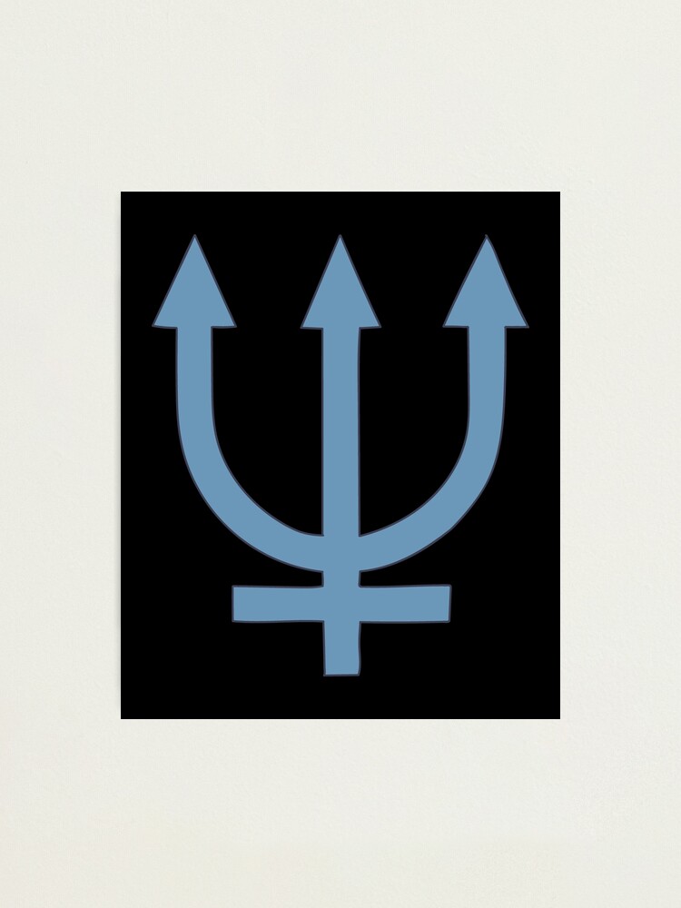 Lámina fotográfica «Planeta Neptuno - Símbolo del planeta - Tridente de ...