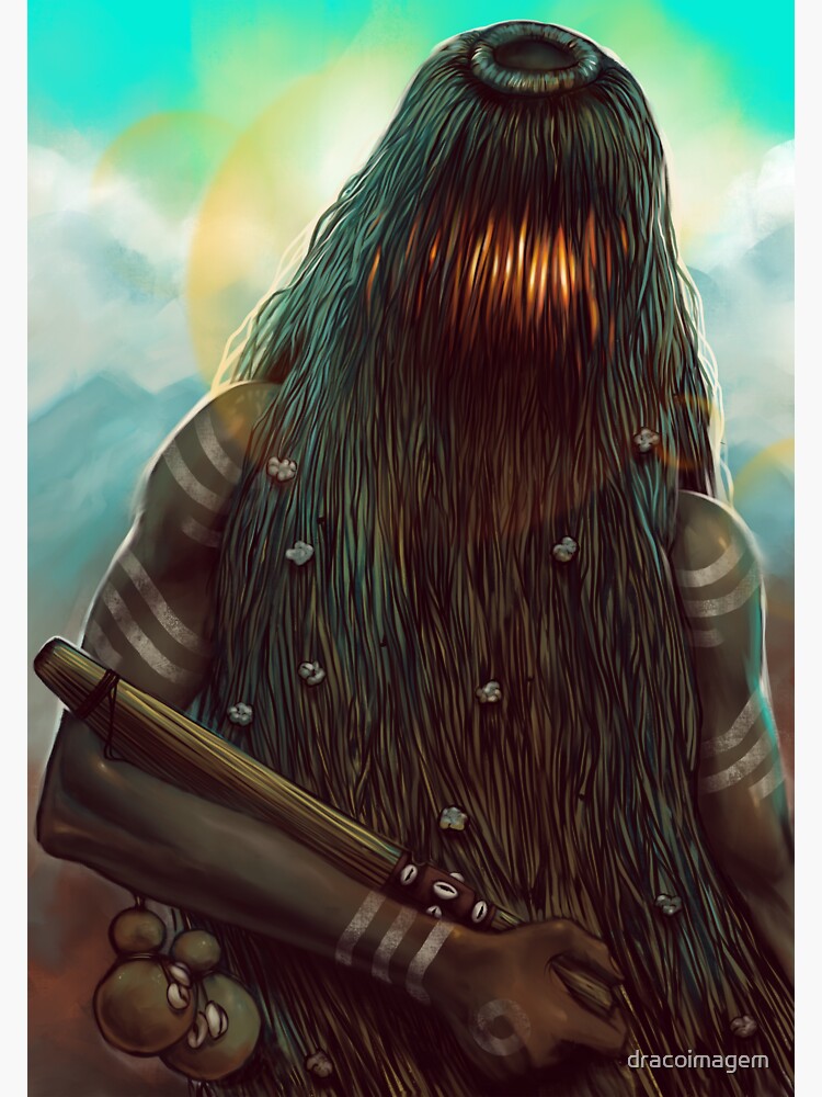 "Obaluaye with Xaxara" Sticker for Sale by dracoimagem | Redbubble