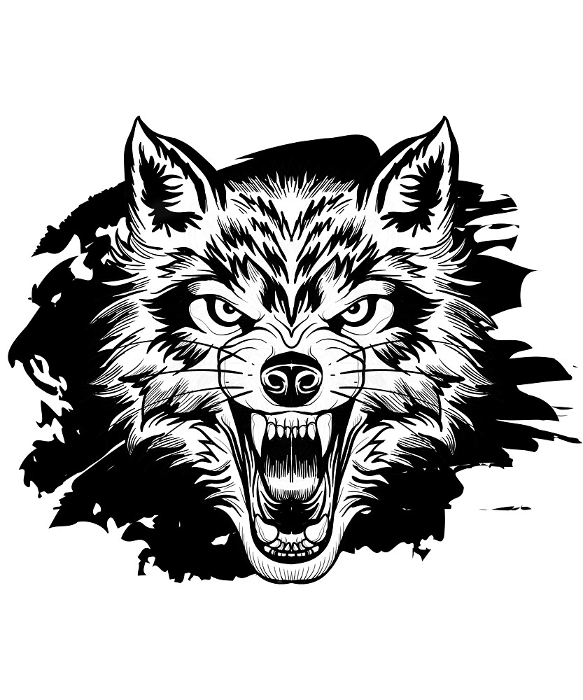 "wolf sketch , wolf drawing , angry wolf , wolf face" by asdev | Redbubble