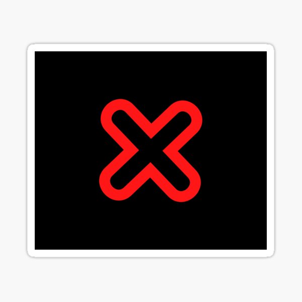 "Red and black cross" Sticker by LilyneBiz | Redbubble