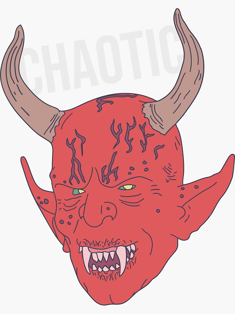"Chaotic Evil - Devil Chaotic Text - Roleplaying" Sticker by DeWinnes ...
