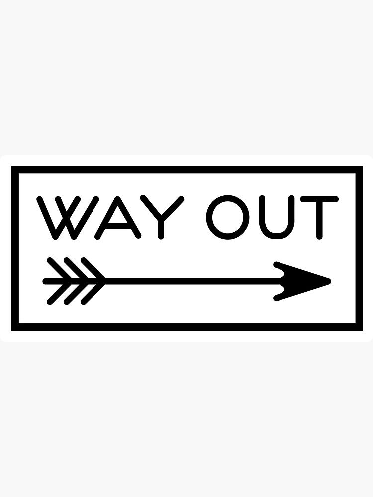 "Way Out Retro Underground Signage" Sticker by ArtofDissent | Redbubble