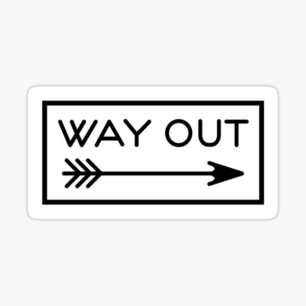 "Way Out Retro Underground Signage" Sticker by ArtofDissent | Redbubble