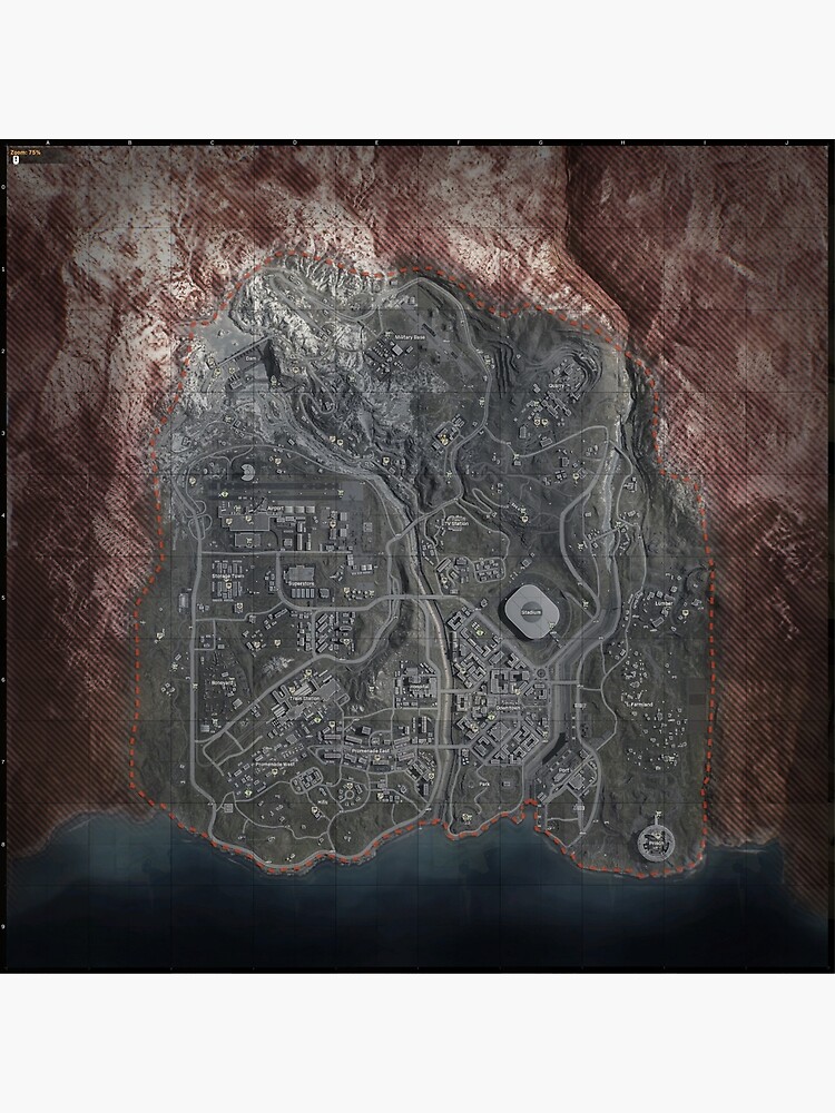 Cod Warzone Map Premium Matte Vertical Poster
